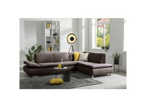 4052431147126 - Terrence Sofa 25-Sitzer links mit Ecksofa rechts Flachgewebe schoko