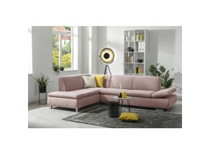 4052431147140 - Terrence Ecksofa links mit Sofa 25-Sitzer rechts Flachgewebe rosé