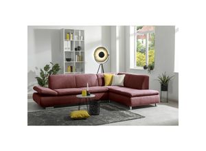 4052431147102 - Terrence Sofa 25-Sitzer links mit Ecksofa rechts Flachgewebe rot