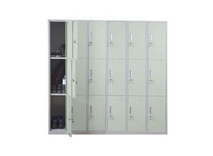 4057651271583 - Schließfach Preston T829 Schließfachschrank Wertfachschrank Spind Metall 18 Fächer ~ grün
