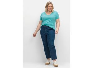 4063136895441 - Große Größen Gerade Jeans in Curvy-Schnitt PIA knöchelfreier Länge blue Denim Gr48