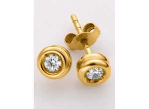 Image of Paar Ohrstecker LADY Ohrringe Gr. Diamanten-Metall, goldfarben (gelbgold 375) Damen Ohrstecker