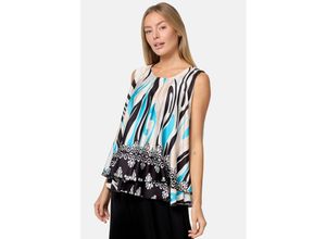 Image of PM SELECTED Damen Blusentop Sommer Sleeveless Overlay Satin Muster Top PM33