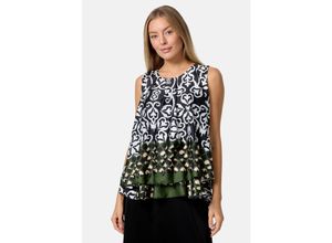 Image of PM SELECTED Damen Blusentop Sommerlicher Sleeveless Overlay Satin Muster Top PM34