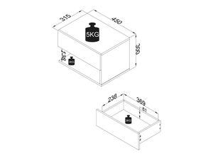 4051814419171 - Holz Wandschublade Nachtschrank Wandboard Schublade Konsole Nachttisch Usal XL 45 cm (Farbe Anthrazit)