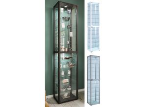 4051814415357 - Glasvitrine stehend Vitrine Glas mit ESG-Sicherheitsglas Maße ca H 227 x B 50 x T 38 cm Standvitrine Glas Modern und platzsparend Glas Vitrinenschrank – Kavisa XXL