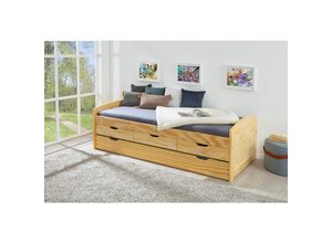 4010340352451 - Inter Link Funktionsbett mit Schubkästen Nieby Kiefer massiv natur 90x200 cm holzfarben