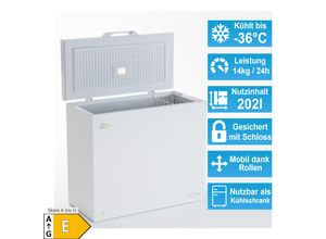 4062048007577 - TroniTechnik® Gefriertruhe Kühltruhe BORGAR PRO mit 2in1 Gefrier- und Kühlfunktion 210 Liter 223kwh Jahr LED-Licht