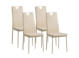 4250263734143 - Albatros Esszimmerstühle SALERNO 4er Set Beige - Edles Italienisches Design Polsterstuhl Kunstleder-Bezug Modern und Stilvoll am Esstisch - Küchenstuhl Stuhl Esszimmer hohe Belastbarkeit