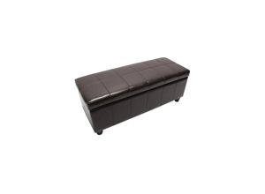 4052826117260 - Aufbewahrungs-Truhe Sitzbank Arezzo Leder + Kunstleder 112x45x45cm MVG-zertifiziert ~ braun