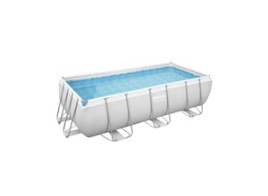 6942138986396 - Bestway® Power Steel™ Frame Pool-Set mit Filterpumpe 404 x 201 x 100 cm  lichtgrau eckig