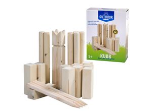 8712051211695 - OUTDOOR Wikingerspiel Kubb XL Wurfspiel Rasen Kegelspiel Birke Holz Tasche 21tlg