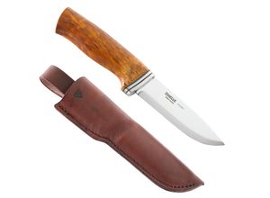 7023890060513 - HELLE Messer Alden 76 - Gürtelmesser Outdoor Stahl Jagdmesser Scheide Birkenholz