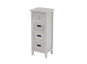 4052826152384 - Kommode H18 Schubladenschrank Schrank 4 Schubladen 74x30x25cm Shabby-Look Vintage ~ grau