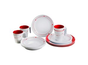 8022068046655 - Melamin Ess Geschirr Set Cosmic 16-teilig Camping Reise Teller Becher