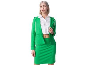 4260480128038 - PM SELECTED Damen Kurzblazer Sportliches Sakko Business Hoodie Blazer mit Kapuze - Reverskragen & Zugband PM21