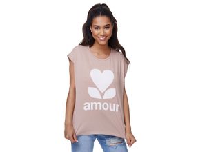 4260480128717 - RAYSHYNE Damen T-Shirt mit modischem Aufdruck Amour in Einheitsgröße RS01