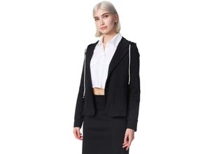 4260480127895 - PM SELECTED Damen Kurzblazer Sportliches Sakko Business Hoodie Blazer mit Kapuze - Reverskragen & Zugband PM21