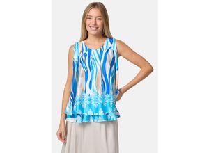 4260480128526 - PM SELECTED Damen Blusentop Sommer Sleeveless Overlay Satin Muster Top PM33