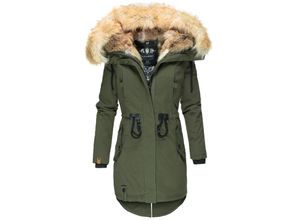 Image of NAVAHOO Damen stylischer Wintermantel Winterparka mit Kunstfell-Kapuze Bombii