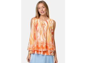 Image of PM SELECTED Damen Blusentop Sommer Sleeveless Overlay Satin Muster Top PM33