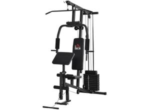 4251774912877 - Kraftstation mit Rollenpolsterung schwarz 148L x 108B x 207H cm Gym Kraftstation Fitnessstation Multigym Kraftstation Fitnessgerät