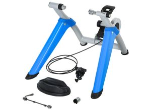 4251774978286 - Fahrradtrainer mit Magnetbremse blau silber 77 x 56 x 475 cm (BxTxH) Heimtrainer Rollentrainer Rennrad Fitnessgerät