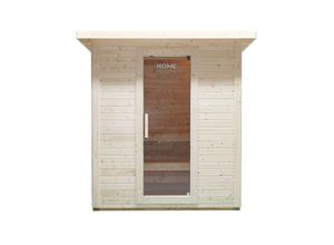 4058166244826 - Outdoor Saunahaus talo l - für 4 Personen - Maße 221 x 217 x 221 cm Holz Fichtenholz - inkl Saunaofen und Saunazubehör i Gartensauna Außensauna