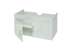 4057651395104 - Waschbeckenunterschrank MCW-D16 Waschtischunterschrank Waschtisch Unterschrank Badmöbel MVG hochglanz 90cm ~ weiß