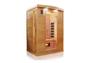 4251575100091 - Dewello - Infrarotkabine Infrarotsauna pierson inkl Vollspektrumstrahler für 1-2 Personen - LED-Farblicht - Wärmekabine mit Radio Bluetooth 135 cm