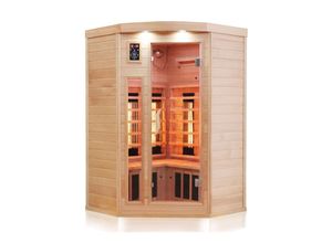 4251575100145 - Dewello - Infrarotkabine Infrarotsauna Lakefield inkl Vollspektrumstrahler für 2-3 Personen - LED-Farblicht - Wärmekabine mit Radio Bluetooth 120