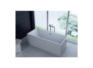 4260307168315 - PureHaven freistehende Luxus Acryl-Badewanne 170x80cm elegant inkl Siphon und Überlaufschutz leicht zu pflegende Oberfläche extra starker Rahmen Weiß - versch Ausführungen