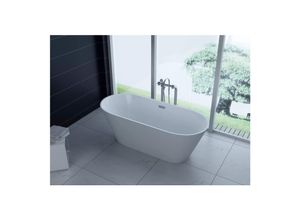 4260307168339 - PureHaven freistehende Luxus Acryl-Badewanne 170x80cm elegant inkl Siphon und Überlaufschutz leicht zu pflegende Oberfläche extra starker Rahmen Weiß - versch Ausführungen