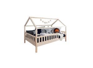 4251105962861 - TiCAA Kinderbett Hausbett Kay 140x200 Kiefer natur