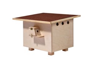 4055894282755 - DOBAR Insektenhotel Profi-Hummelkasten Insektenhotels BxTxH 51x43x36 cm mit rotem Bitumendach beige (natur rot) Insektenhotels