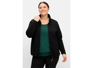 4063136890507 - Große Größen Funktionsjacke aus Strickfleece mit Stehkragen schwarz Gr56 58