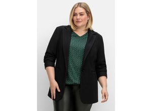 4063136885732 - Große Größen Taillierter Blazer in Ottoman-Rippstruktur schwarz Gr58