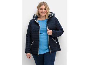 4063136894130 - Große Größen Leichte Steppjacke mit abnehmbarer Kapuze nachtblau Gr52