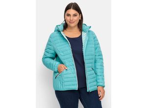 4063136894291 - Große Größen Leichte Steppjacke mit abnehmbarer Kapuze aqua Gr60