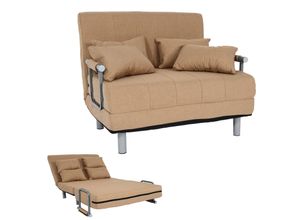 4057651538891 - Schlafsessel MCW-K29 Klappsessel Schlafsofa Gästebett Relaxsessel Liegefläche 186x97cm Stoff (270g m²) ~ creme-beige