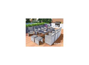 4054748013231 - Swing&Harmonie Vegas Polyrattan Sitzgruppe Esstisch Lounge Gartenmöbel Essgruppe Sitzgarnitur Set - versch Ausführungen