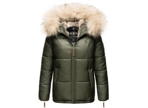 4059072443709 - NAVAHOO Damen Winterjacke Warm Gefütterte Steppjacke mit Kunstfellkapuze Tikunaa