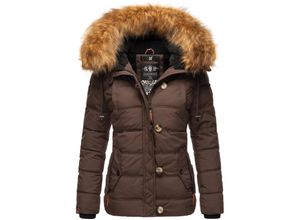 4059072446557 - NAVAHOO Damen Stylische Winterjacke Steppjacke mit Kunstpelz Kapuze Zoja