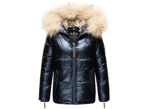 4059072443655 - NAVAHOO Damen Winterjacke Warm Gefütterte Steppjacke mit Kunstfellkapuze Tikunaa