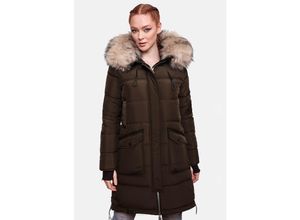 4059072452893 - MARIKOO Damen Winter Parka Steppmantel mit Abnehmbarem Kunstfellkragen Chaskaa