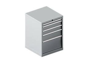 4051273653765 - Pure Schubladenschrank 27-27 5 Schubl bis 200 kg B 564 x T 572 x H 800 mm weißaluminium weißaluminium