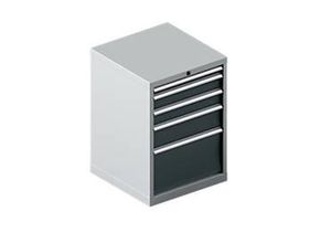 4051273653857 - Pure Schubladenschrank 27-27 5 Schubl bis 200 kg B 564 x T 572 x H 800 mm anthrazitgrau weißaluminium