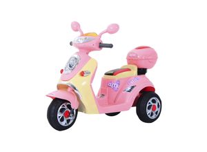 4250871239986 - Elektro Kindermotorrad Elektromotorrad Kinderelektroauto Kinderfahrzeug Dreirad 6V Metall+PP 108x51x75cm (Rosa+Gelb) - Kindermotorrad Rosa+Weiß