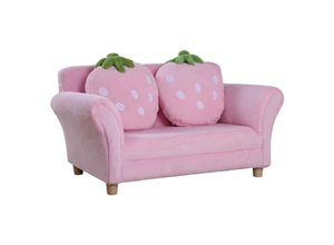 4250871203802 - Kinder Erdbeersofa rosa grün 90 x 50 x 43 cm (LxBxH) Kindersessel Softsofa Kinderzimmer Sofa Sessel