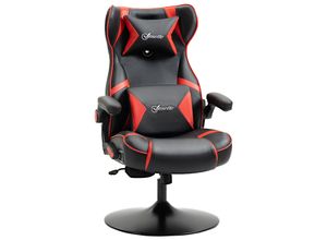 4255633500960 - Gamingsessel mit Lautsprecher schwarz rot 69L x 73B x 118H cm gamingsessel gaming stuhl bürostuhl computerstuhl wippfunktion